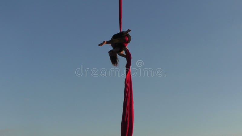 Aerial Acrobat Shows the Figures. Stock Video - Video of elegant ...