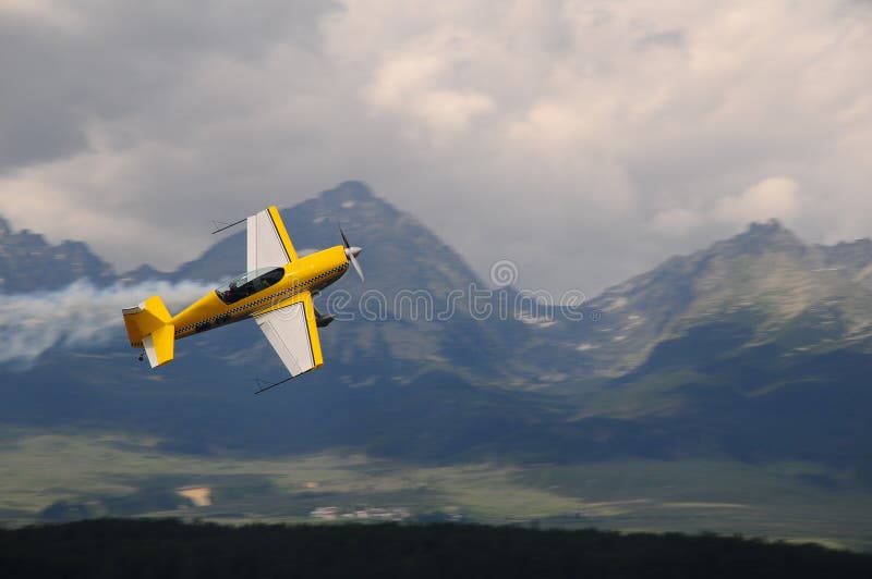 Aerial Acrobatics in Mountains - Weer Airplane Stock Photo - Image of ...