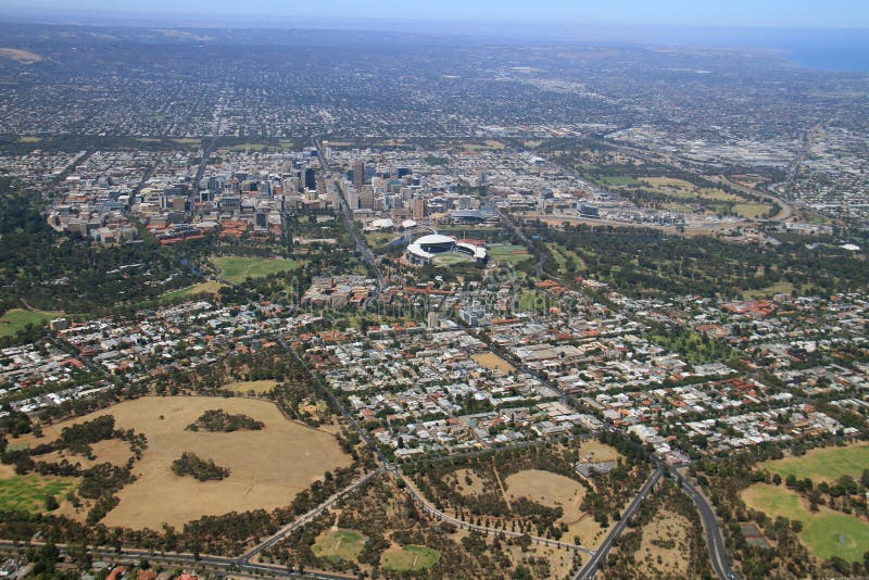 Aerial adelaide city stock image. Image of adelaide, downtown - 37283195