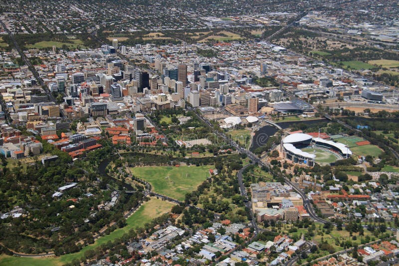 Aerial adelaide city stock photo. Image of australia - 37283286