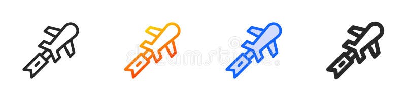 Aerial Advertising Icon.Thin Linear, Gradient, Blue Stroke and Bold ...