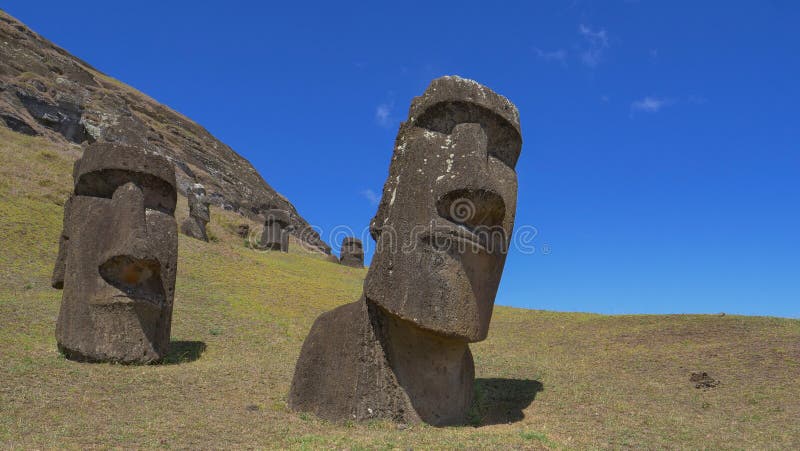 AERIAL: Statues Made of Black Volcanic Rocks are Scattered Under the ...