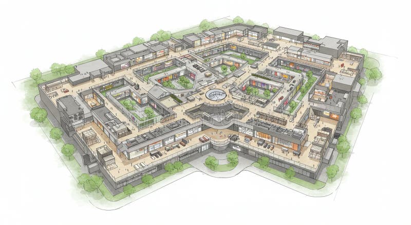 Modern Multi Level Shopping Complex Stock Illustrations – 11 Modern ...