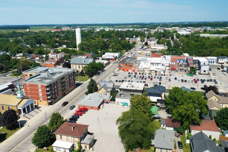 Aerial of Aylmer, Ontario, Canada in Summer Stock Photo - Image of ...