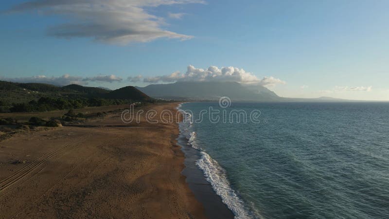 Aerial Beach View with a Calm Sea Stock Video - Video of environment ...