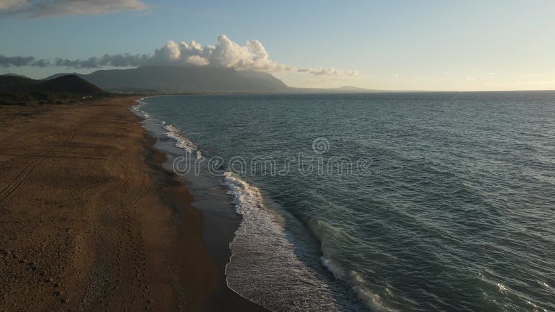 Aerial Beach View with a Calm Sea Stock Video - Video of greek, beach ...
