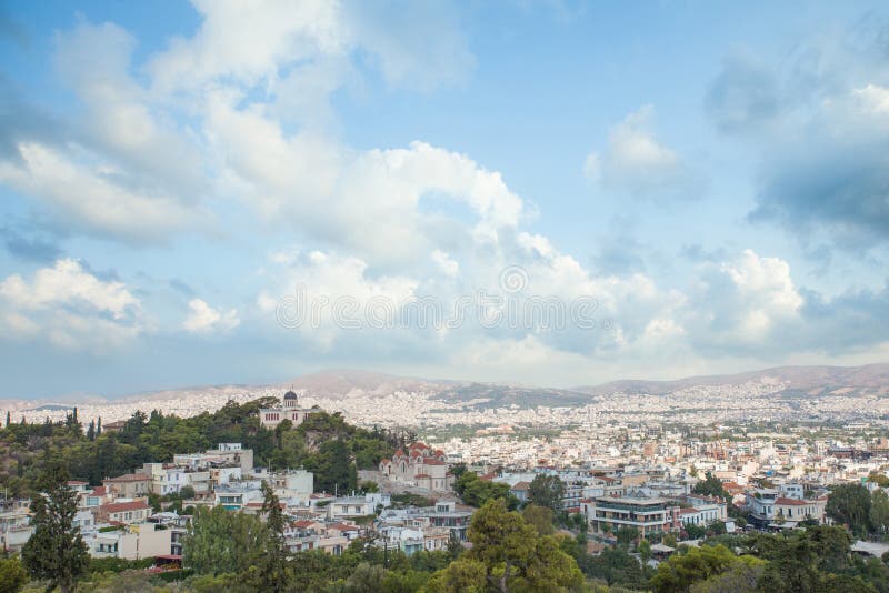 Aerial Beautiful Cityscape View of Athens. Greece Stock Photo - Image ...