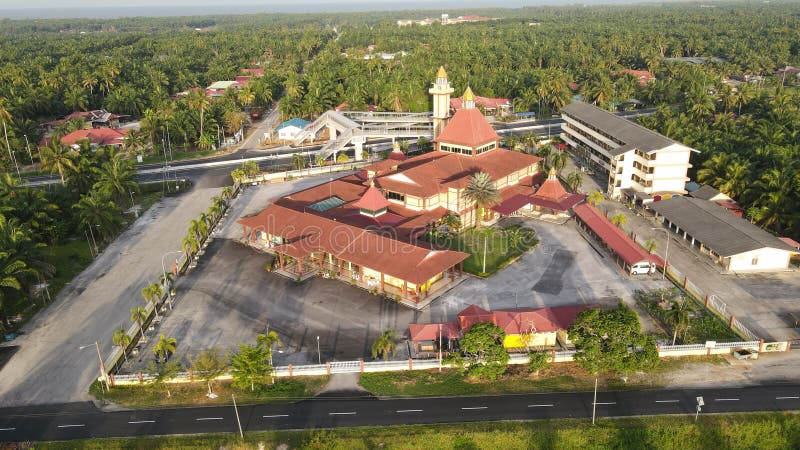 Aerial View Beautiful Mosque Stock Image - Image of aerial, nature ...