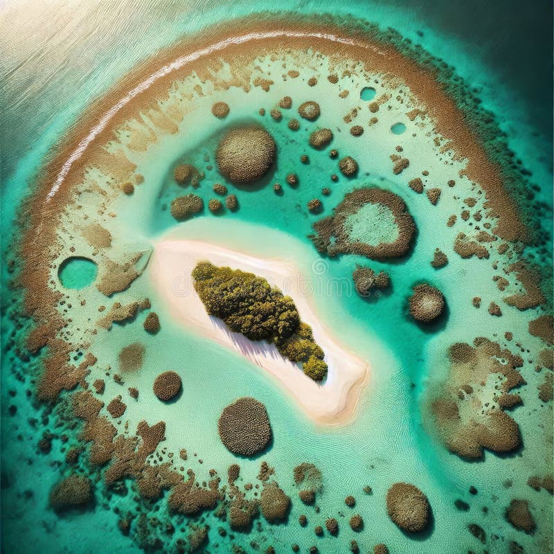 Aerial Beauty of a Pristine Coral Lagoon Stock Illustration ...