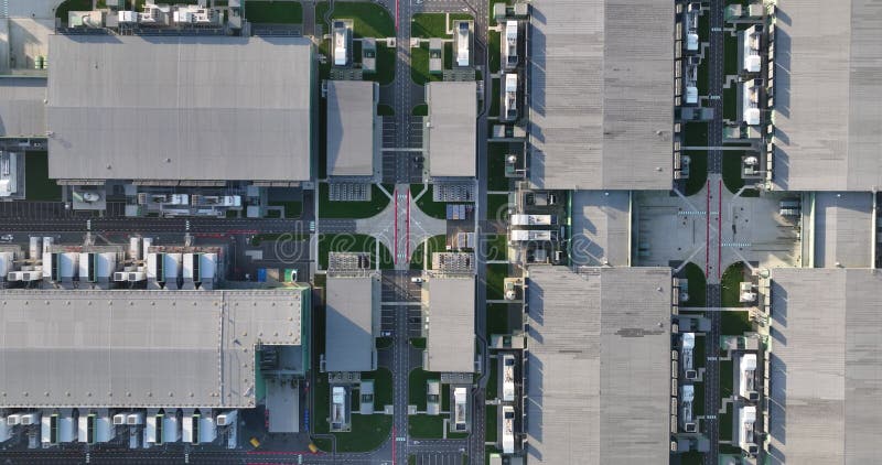 Aerial Top Down View of a Big Data Center in Middenmeer, the ...