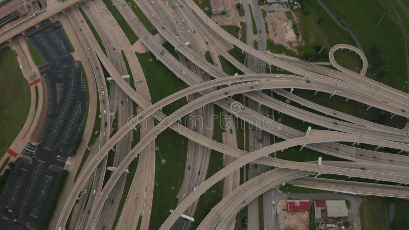 Aerial Birds Eye Overhead Top Down View of Large and Complex Multilane ...