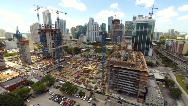 Aerial Brickell City Center Under Development Stock Footage - Video of ...
