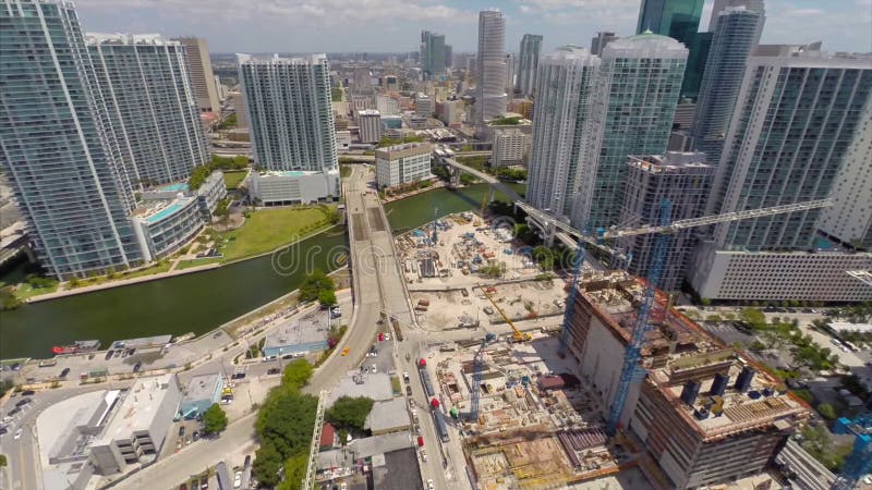 Aerial Brickell City Center Under Development Stock Footage - Video of ...