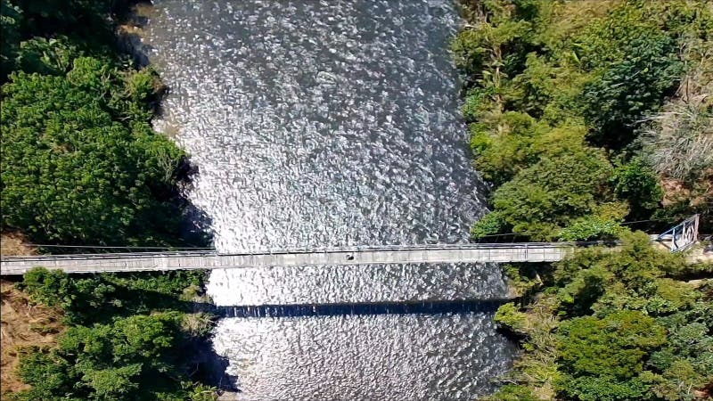 Aerial bridge on the river stock footage. Video of journey - 255308648
