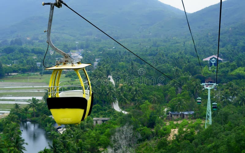Aerial cable car stock photo. Image of mountains, aerial - 18743452