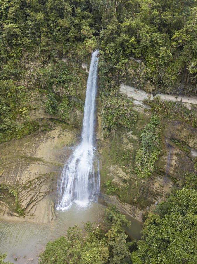 High Aerial of Can-Umantad Falls in Candijay, Bohol. Stock Image ...