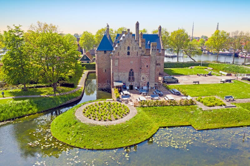 Aerial from Castle Radboud in Medemblik Netherlands Stock Image - Image ...