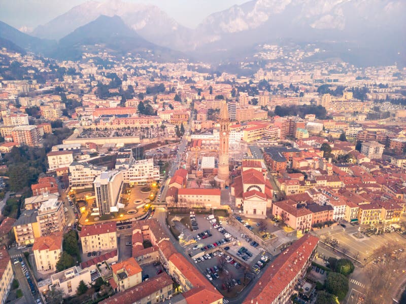 Aerial of the City of Lecco, Italy Stock Image - Image of architecture ...