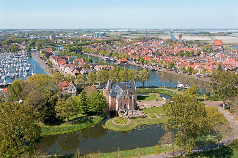 Aerial from the City Medemblik in the Netherlands Stock Photo - Image ...