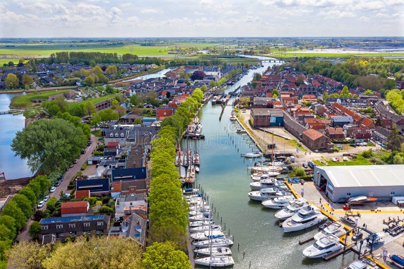 Aerial from the City Muiden in the Netherlands Stock Photo - Image of ...