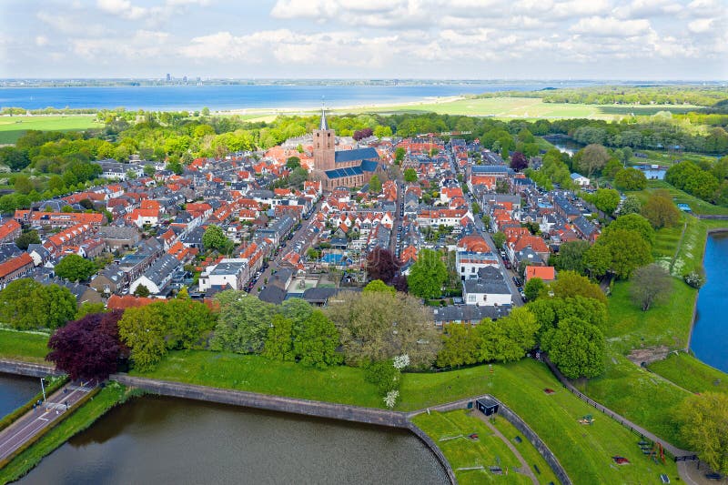 Aerial from the City Naarden in the Netherlands Stock Photo - Image of ...