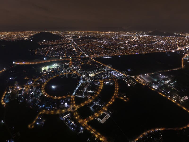 Aerial city night view stock image. Image of beautiful - 82849709