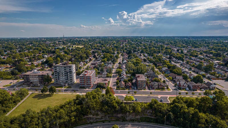 Aerial Cityscape of Hamilton, Ontario Stock Image - Image of trees ...