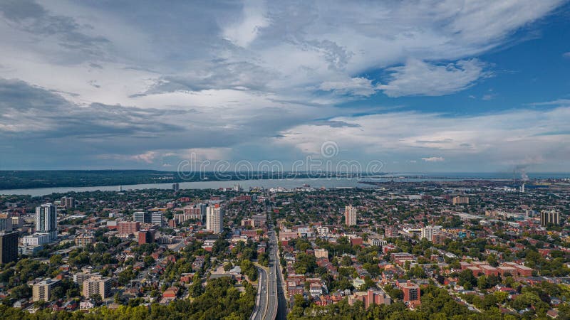 Aerial Cityscape of Hamilton, Ontario Stock Photo - Image of downtown ...