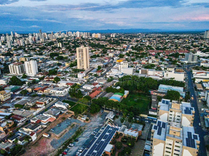 Aerial Cityscape at Sunset during Summer in Central Cuiaba Editorial ...