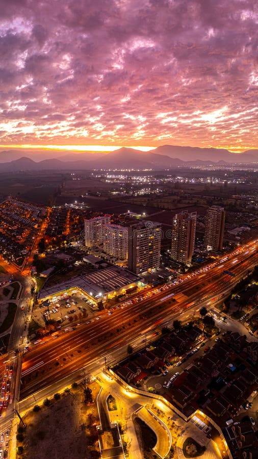 Aerial Cityscape View at Dusk from Tower Top Stock Photo - Image of ...