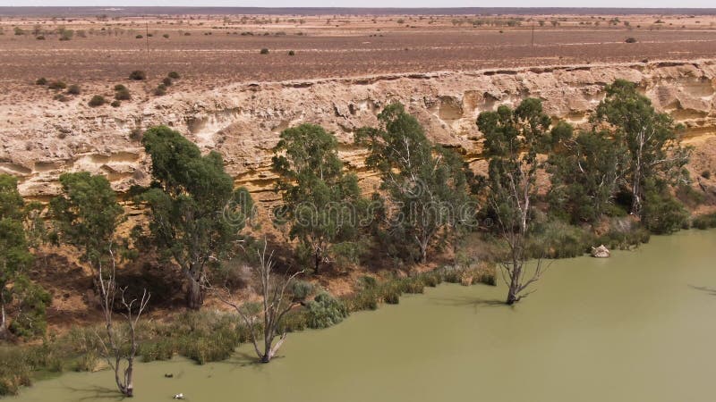 Aerial of Cliffs in Murray Darling Basin River System. South Australia ...