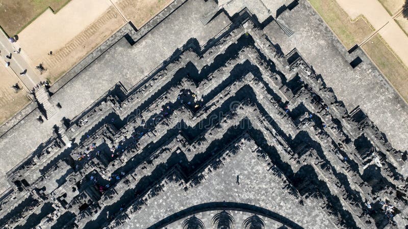 Aerial Close Up Photo Part of Temple in Java Island Stock Image - Image ...