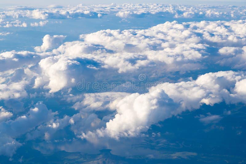 Aerial Cloudscape View Covered with Cloud. Aerial Cloudy Sky View ...
