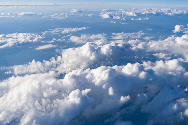 Aerial Cloudy Sky View. Cloud View from Plane. Sky in Cloud. Cloudscape ...
