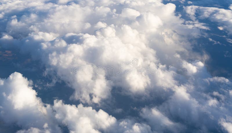 Aerial Cloudy Sky View. Cloud View from Plane. Sky in Cloud. Cloudscape ...