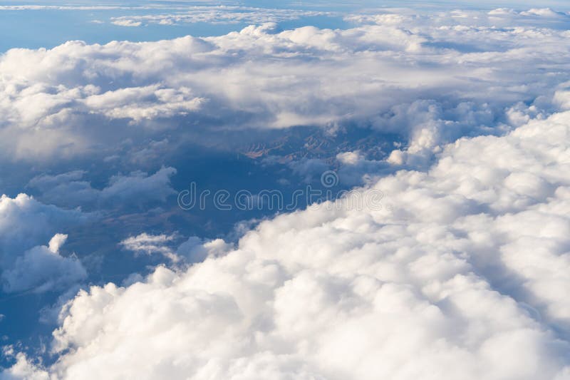 Aerial Cloudy Sky View. Cloud View from Plane. Sky in Cloud. Cloudscape ...