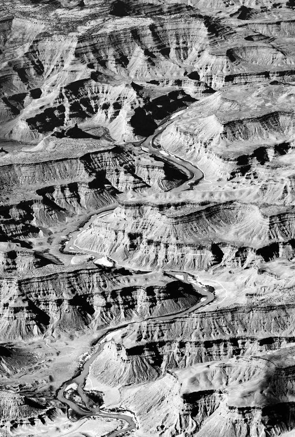 Aerial of the Colorado River in the Canyon Stock Image - Image of ...