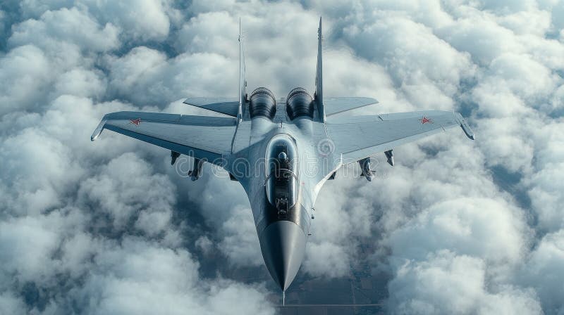 Aerial Combat Action Featuring Fighter Jets Over Cloudy Sky in Dynamic ...