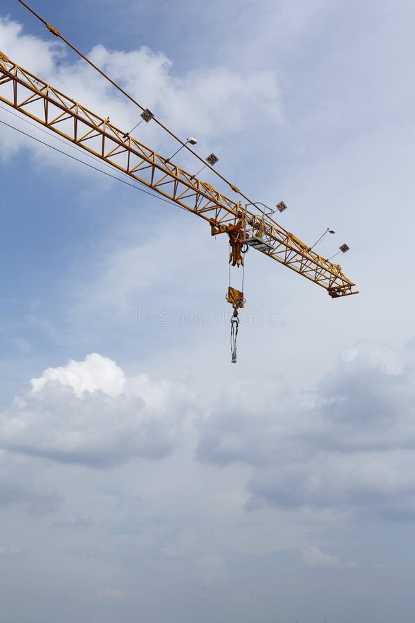 Aerial Crane and Cloudscape Stock Photo - Image of construction ...