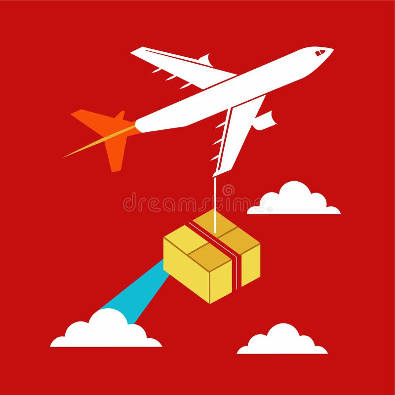 Aerial Delivery: Airplane Dropping Ai Stock Illustration - Illustration ...
