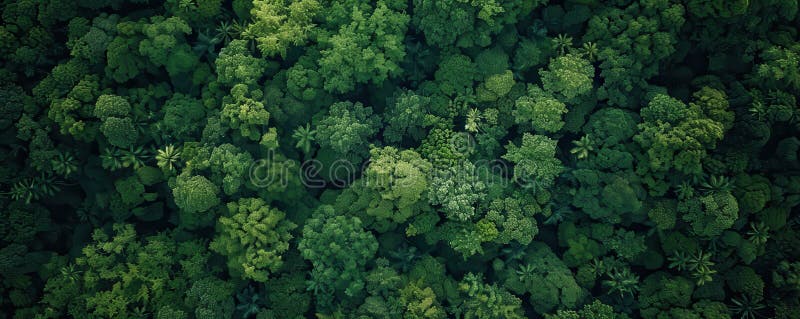 Aerial Dense Forest Canopy Lush Greenery and Biodiversity from Above ...