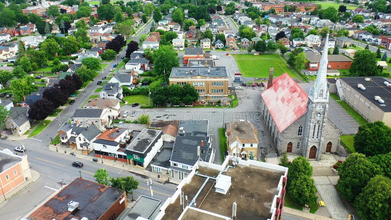 Aerial of Downtown Cornwall, Ontario, Canada Stock Image - Image of ...