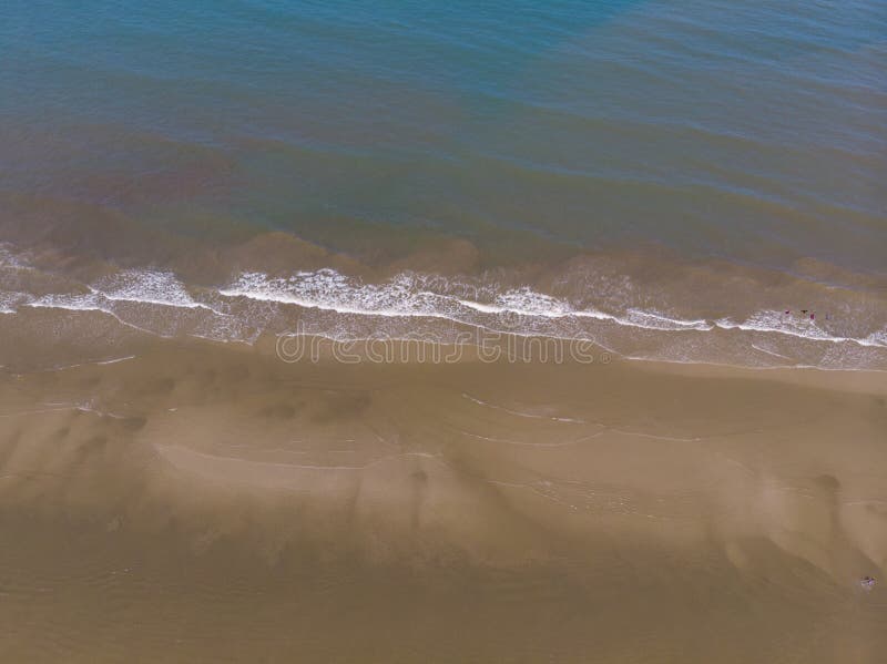 Aerial Drone Image View of Ocean Waves Crashing on Beach Stock Photo ...