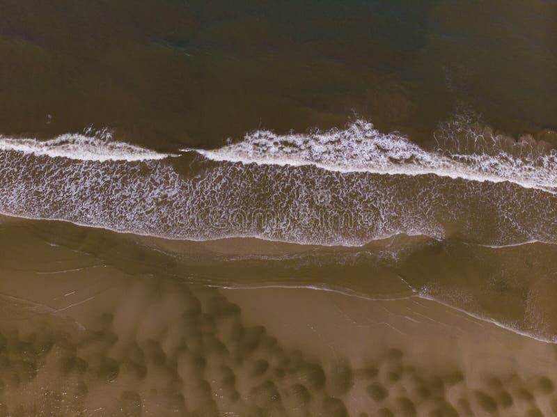 Aerial Drone Image View of Ocean Waves Crashing on Beach Stock Image ...