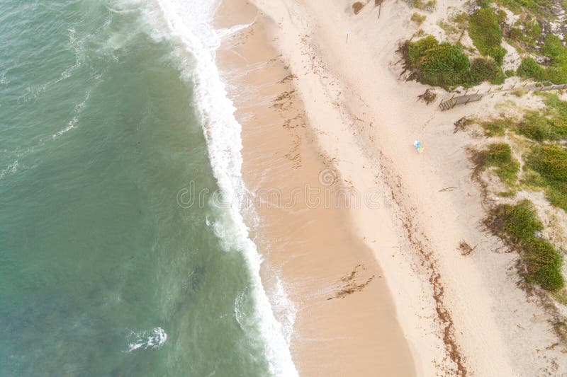 Aerial Drone Overhead View of a Beach Stock Image - Image of coastline ...