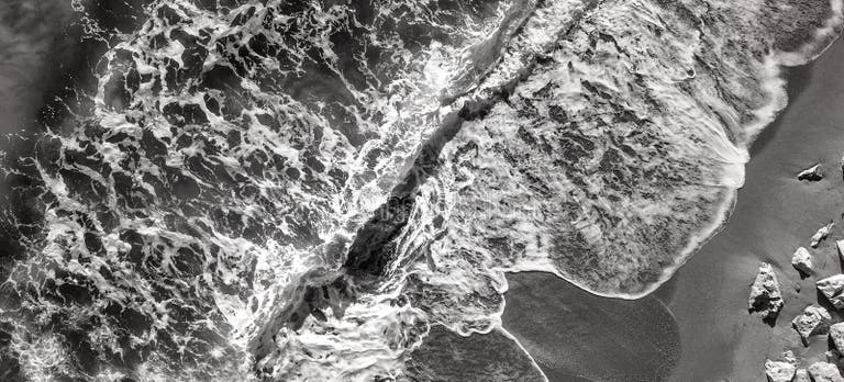 Overhead View of Beautiful Wave Splash. Panoramic View Stock Image ...
