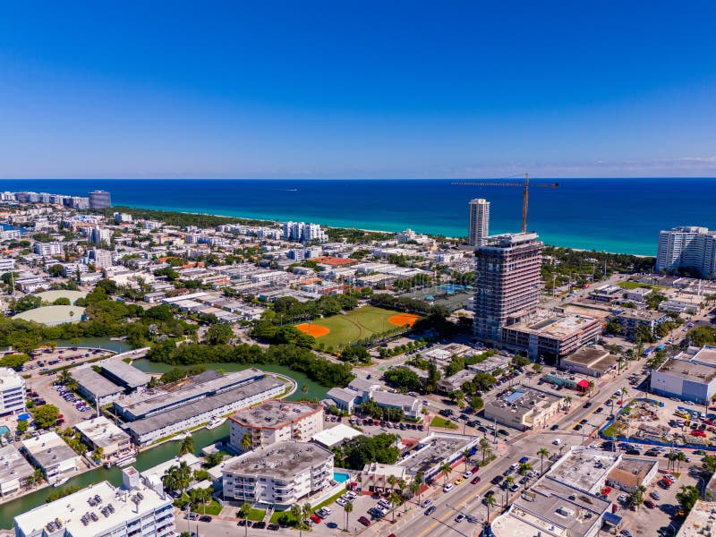 Aerial Drone Photo North Beach Miami FL Stock Image - Image of zone ...