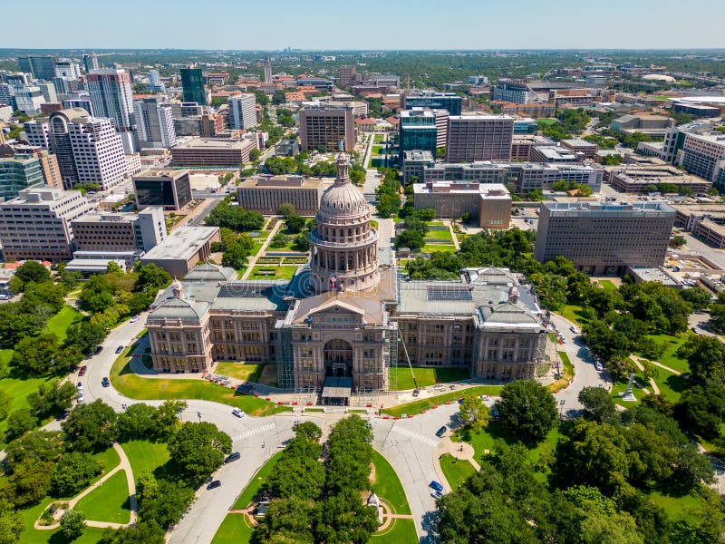 Aerial Drone Photo Texas State Capitol Building Stock Photo - Image of ...
