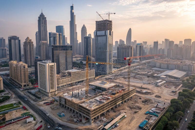 Aerial Drone Shot of Building Construction-generated by Ai Stock ...