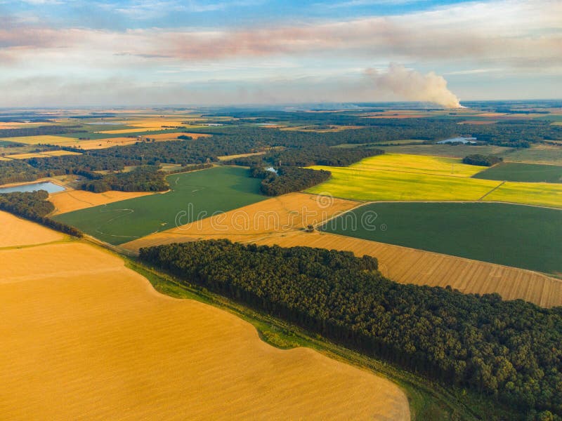 Aerial Drone Shot of the Extensive Agricultural Fields Stock Image ...